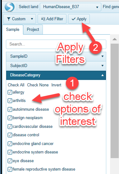 Filtering - omicsoft doc